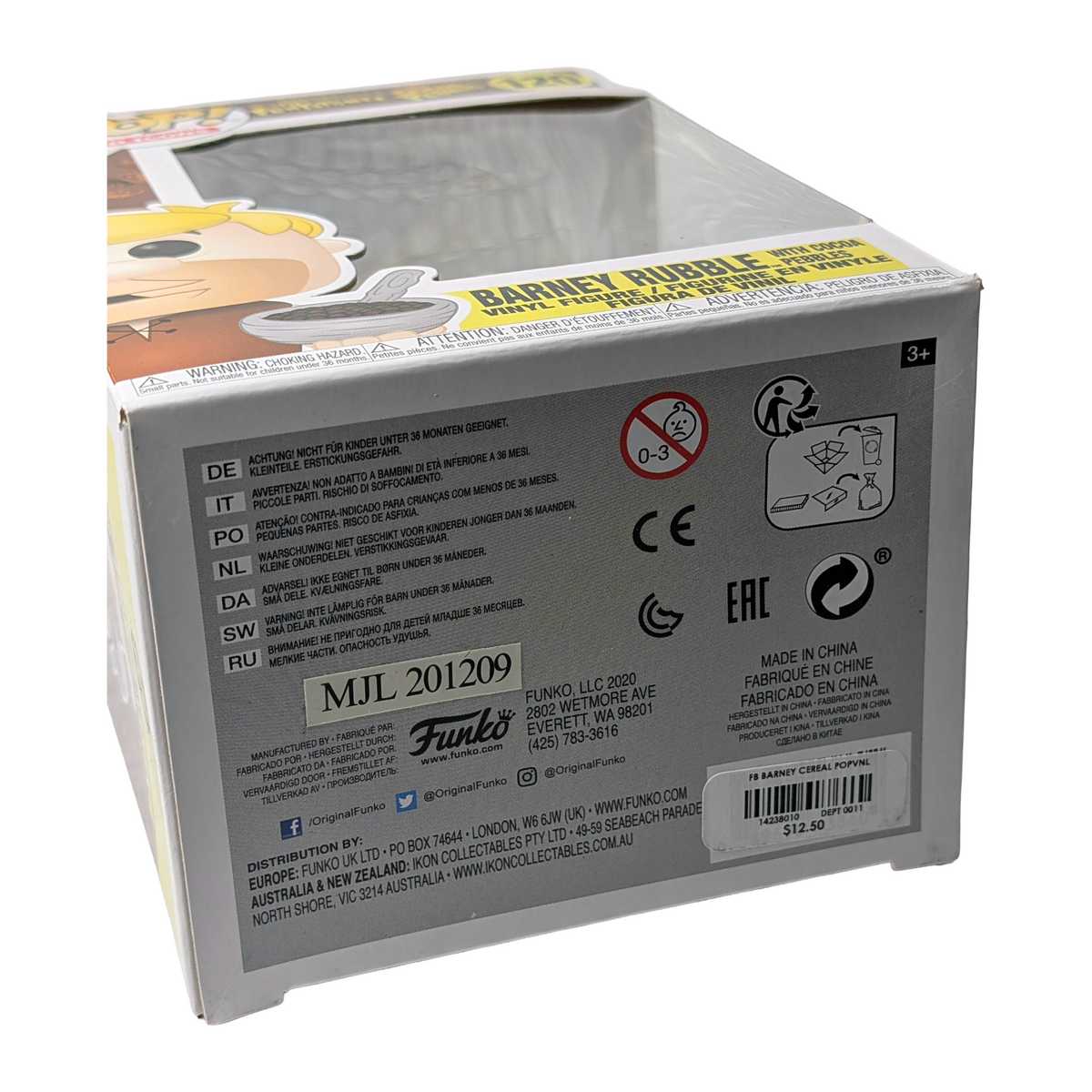 Funko POP! Ad Icons The Flintstones X Post Pebbles #120 Barney Rubble ...